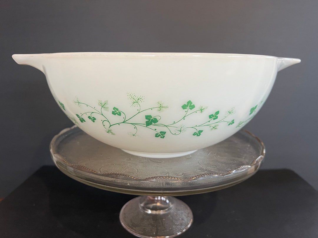 Vintage Pyrex Green Ivy Vine 444, 4 Quart Serving Bowl, Retro Pyrex ...