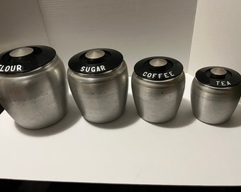 Kromex Spun Aluminum Canister Set Mid Century Modern Kitchen - Etsy