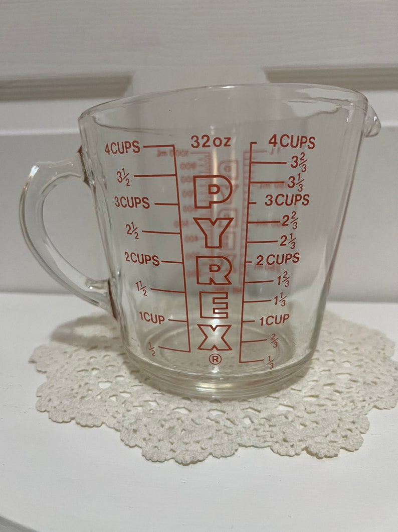 Vintage Pyrex D Ring Handle 4 Cup Measure Cup, Retro Kitchen Wares - Etsy