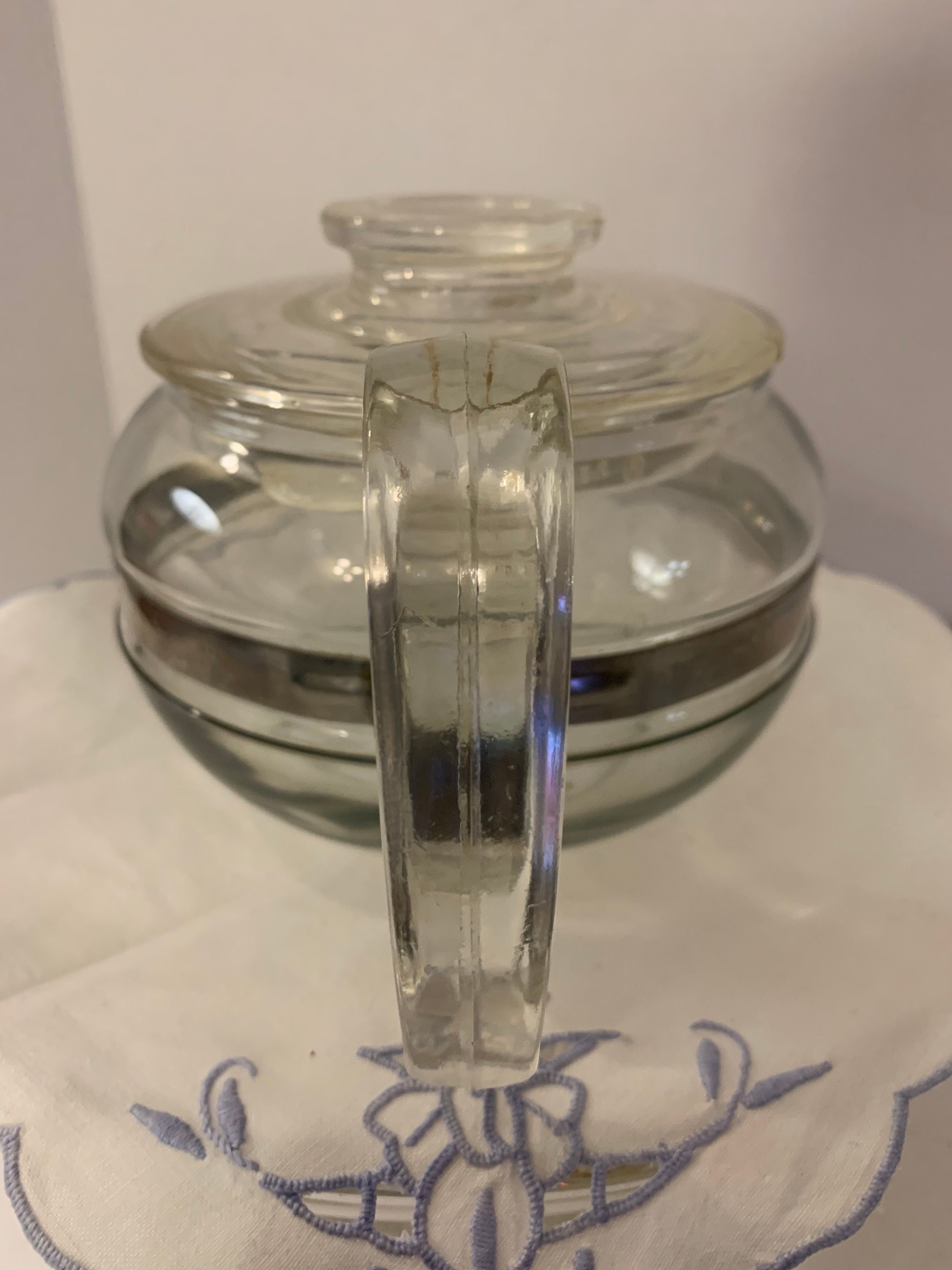 Vintage Pyrex Flameware 6 Cup Teapot, Clear Glass Teapot, MCM Glass ...