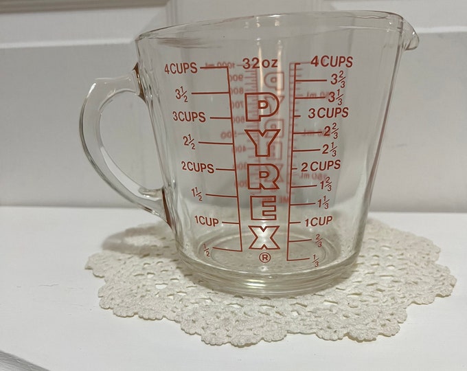 Vintage Pyrex D Ring Handle 4 Cup Measure Cup, Retro Kitchen Wares - Etsy