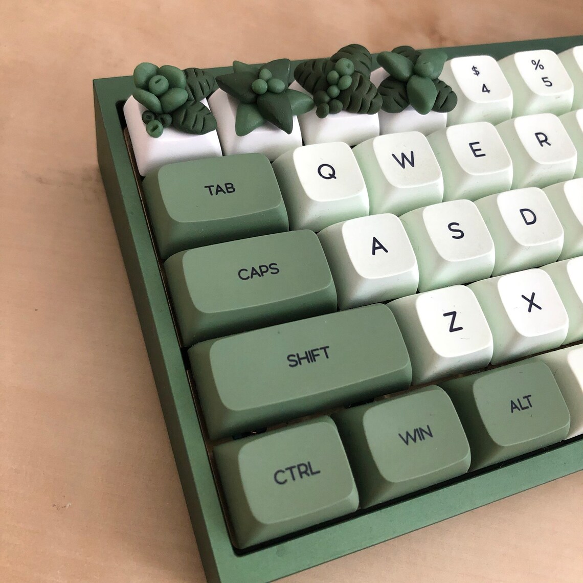 Green Botanical Artisan Keycaps | Etsy