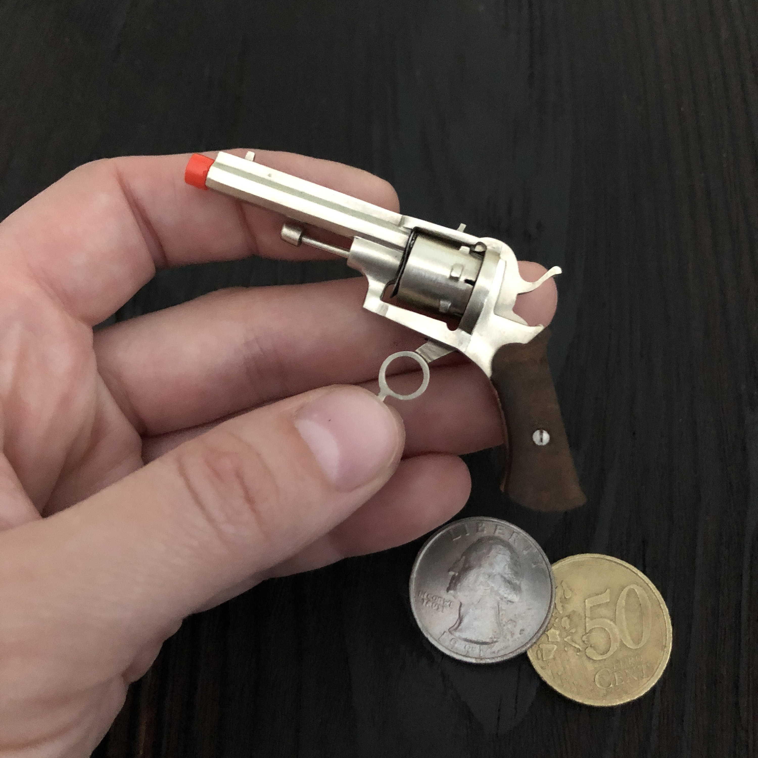 2mm Pinfire Revolver Scale 1:4 Metal Scale Model Weapon Pinfire ...