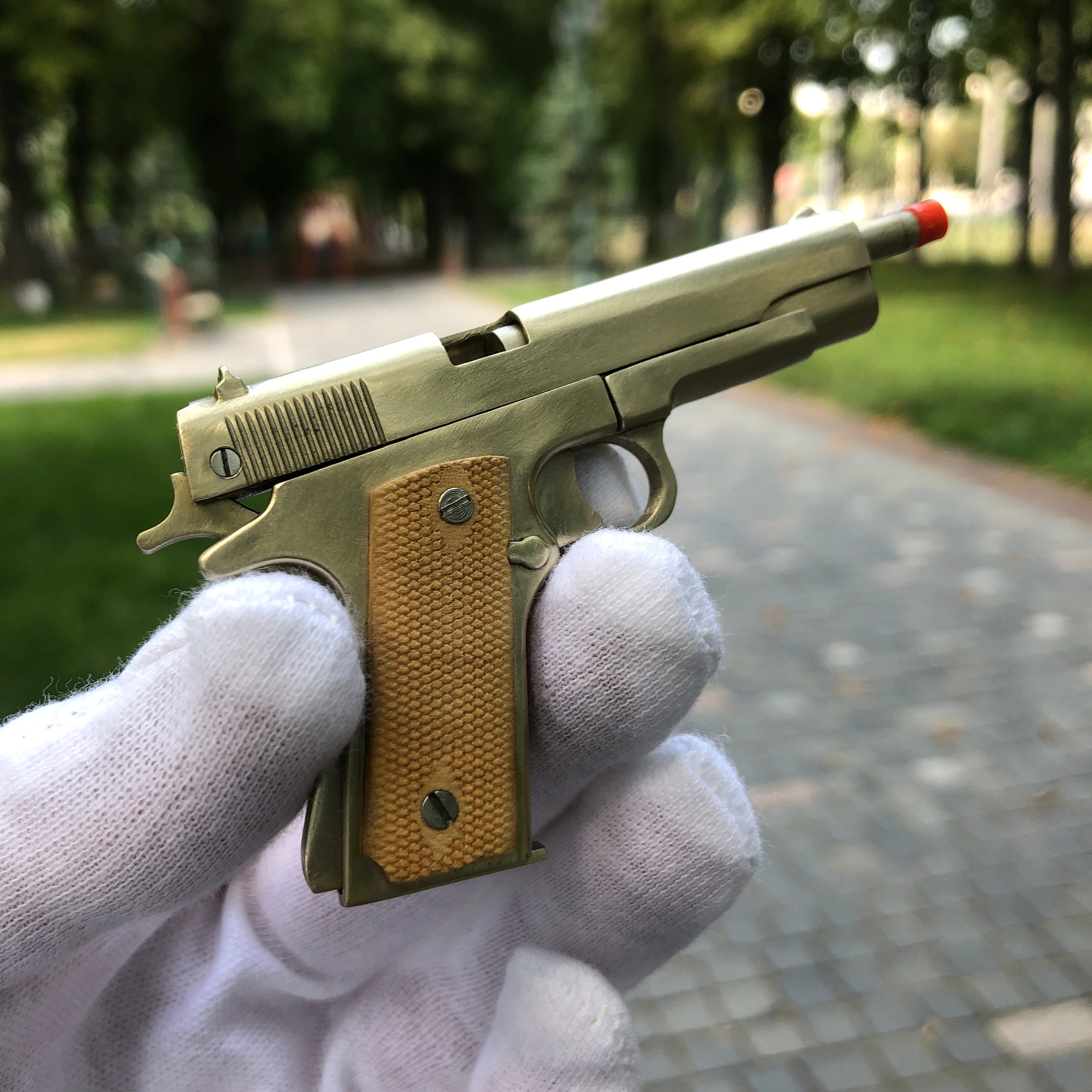 Prop Gun Colt 1911 Replica Gun M1911 Cosplay Gun Colt 1911 Grips Wood ...
