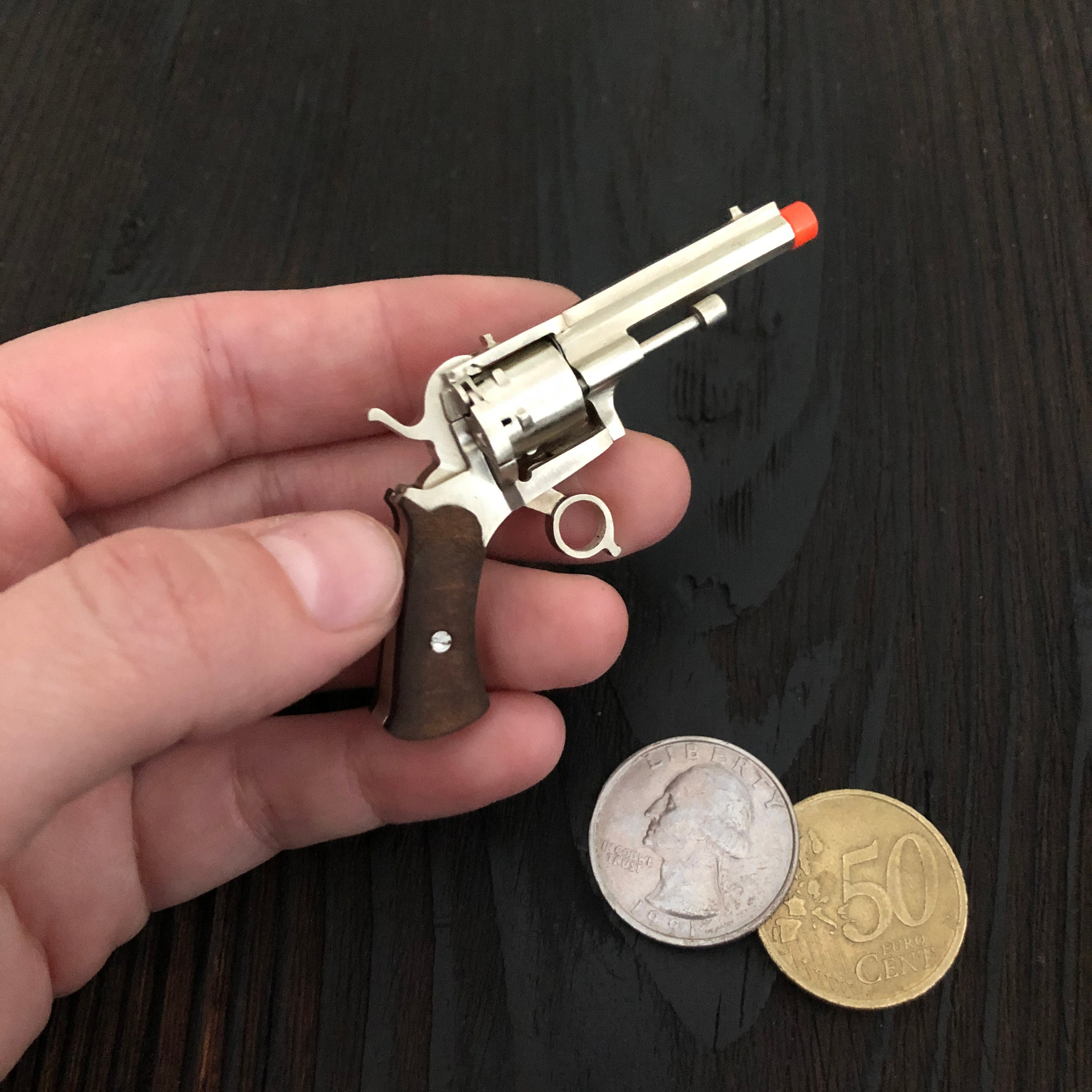 2mm Pinfire Revolver Scale 1:4 Metal Scale Model Weapon Pinfire ...