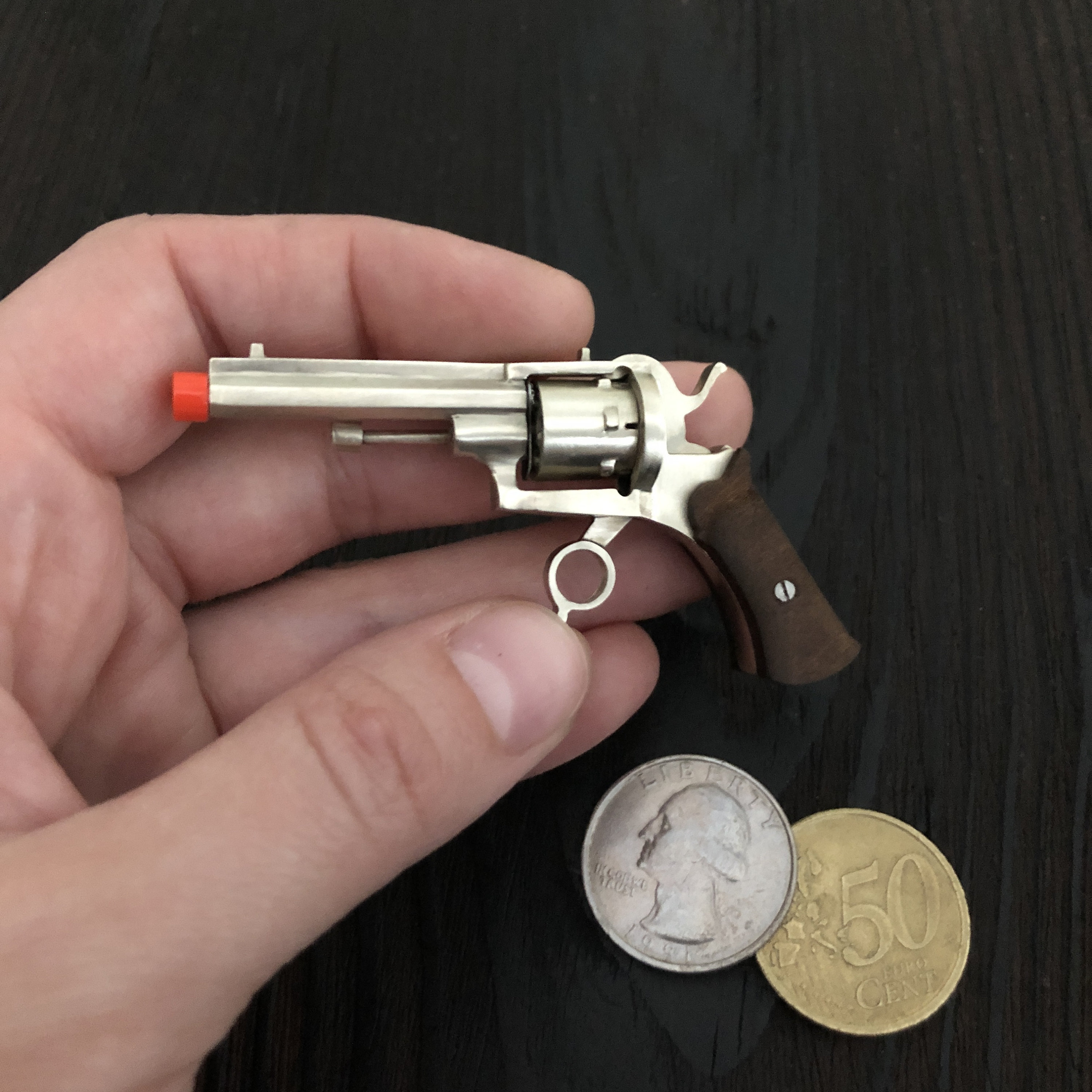 2mm Pinfire Revolver Scale 1:4 Metal Scale Model Weapon Pinfire ...
