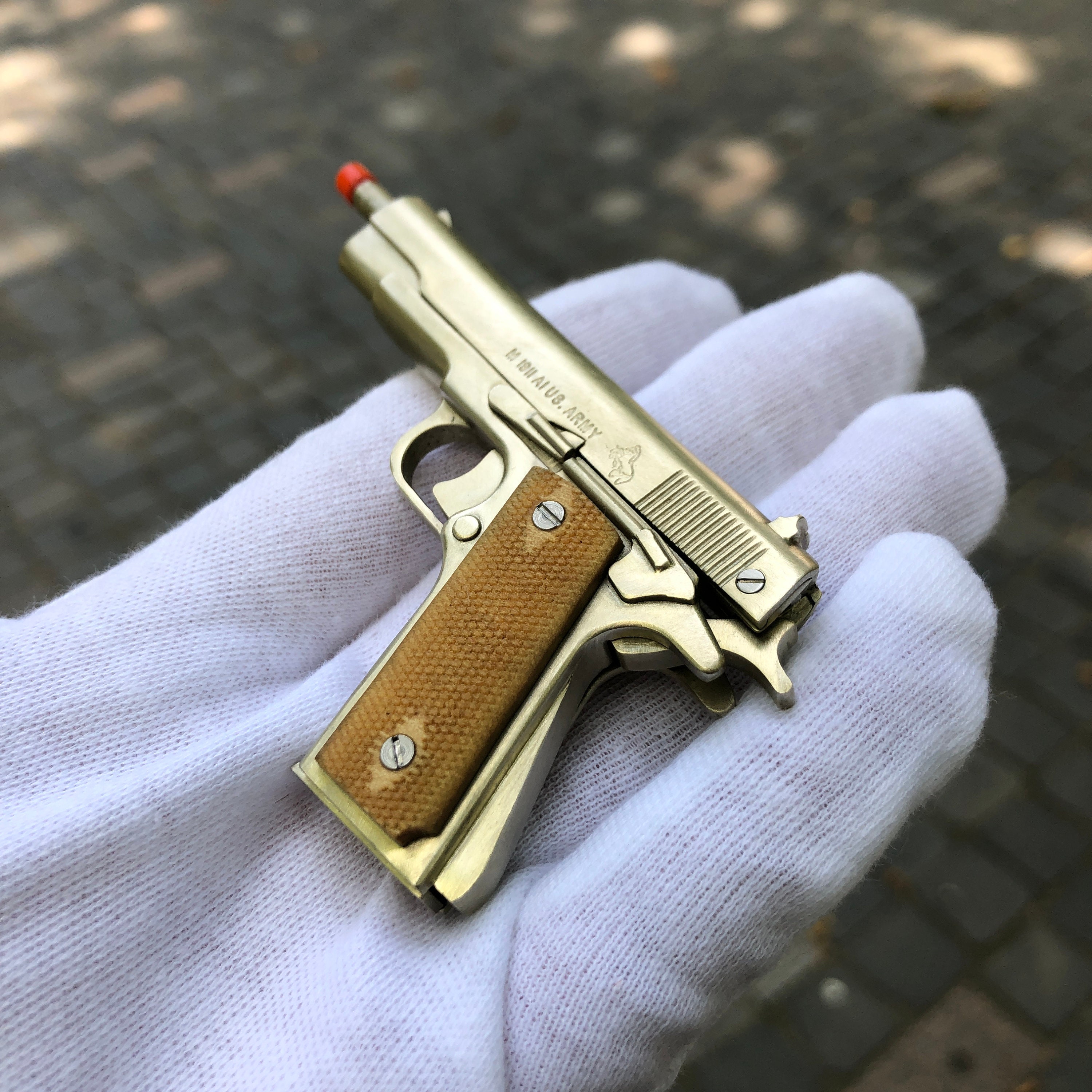 Prop Gun Colt 1911 Replica Gun M1911 Cosplay Gun Colt 1911 Grips Wood ...