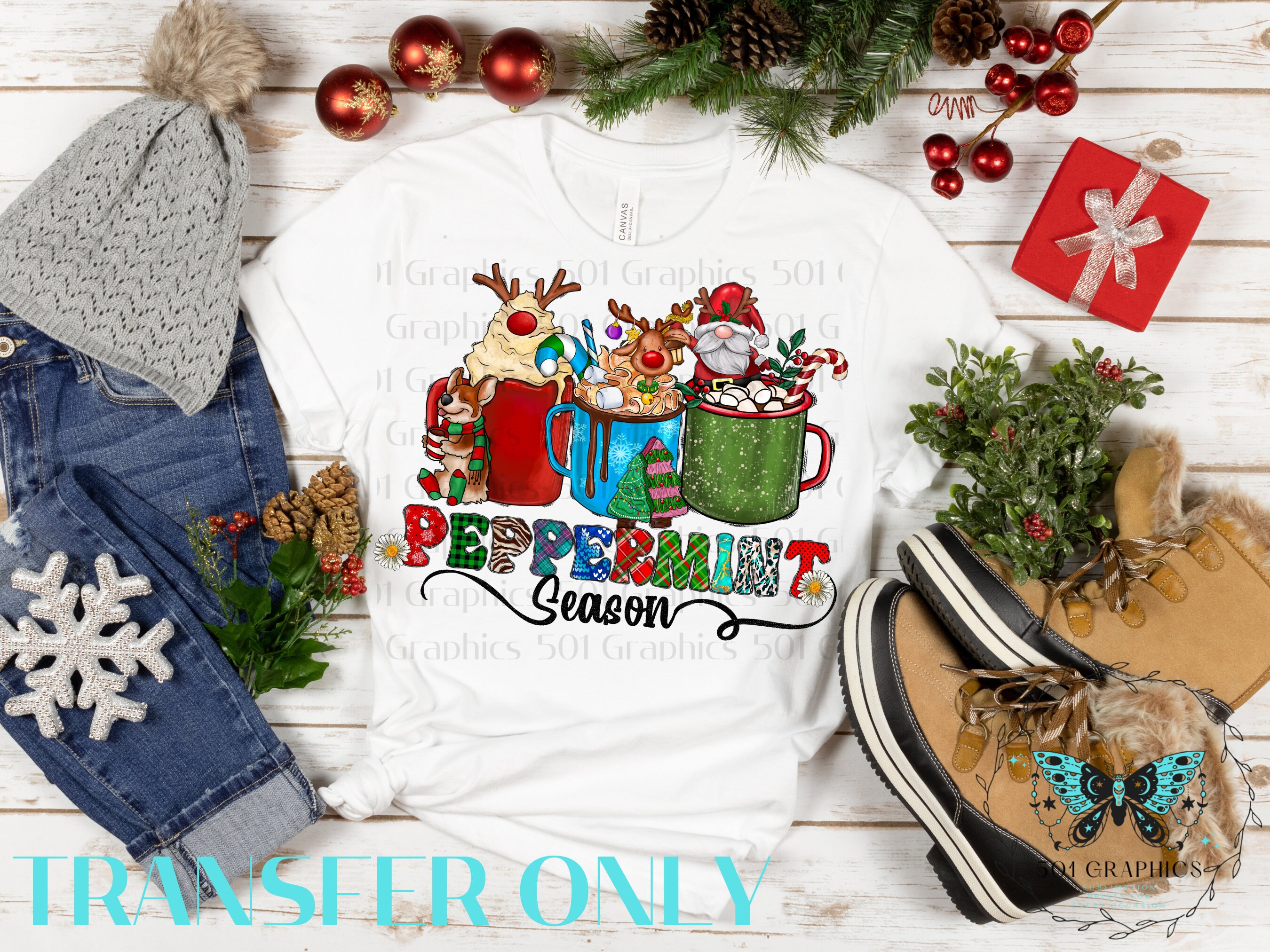 Peppermint Season Sublimation Transfer Ready to Press Sublimation Print ...
