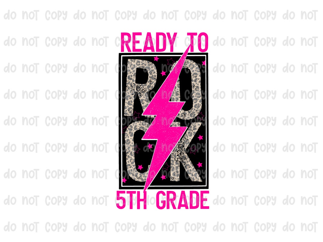 Ready to Rock 5th Grade Pink Sublimation Transfer Ready to Press ...