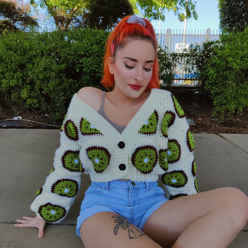 Crop cardigan im y2k stil - Etsy.de