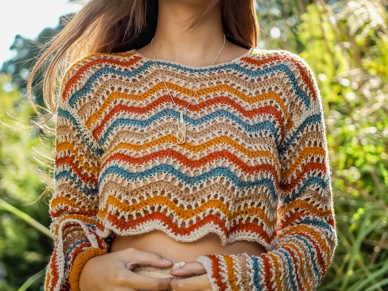 Wavy Crochet Sweater PDF PATTERN DOWNLOAD | Etsy