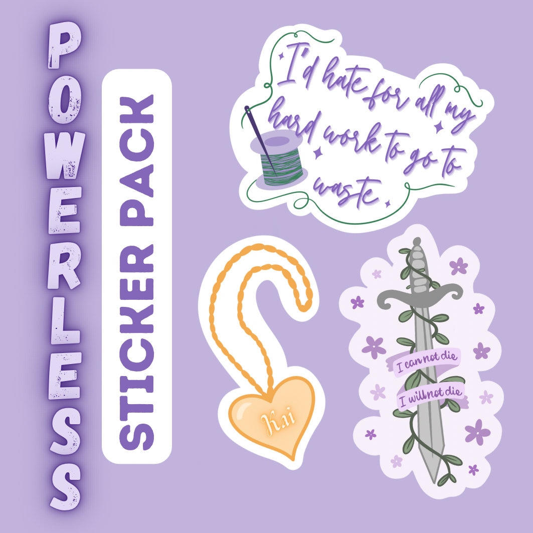 POWERLESS STICKER Pack, Adena Paeden Kye Romance Fantasy Kindle Sticker ...