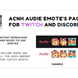 ACNH Audie Emote Packs for Twitch and Discord / Premade /kawaii - Etsy