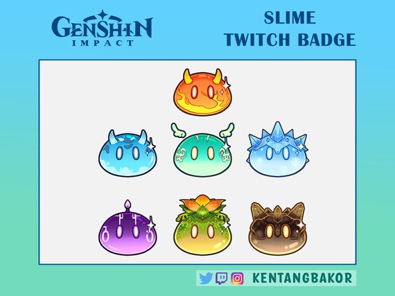 Genshin Impact Elemental Slime Sub Badge Collections for | Etsy