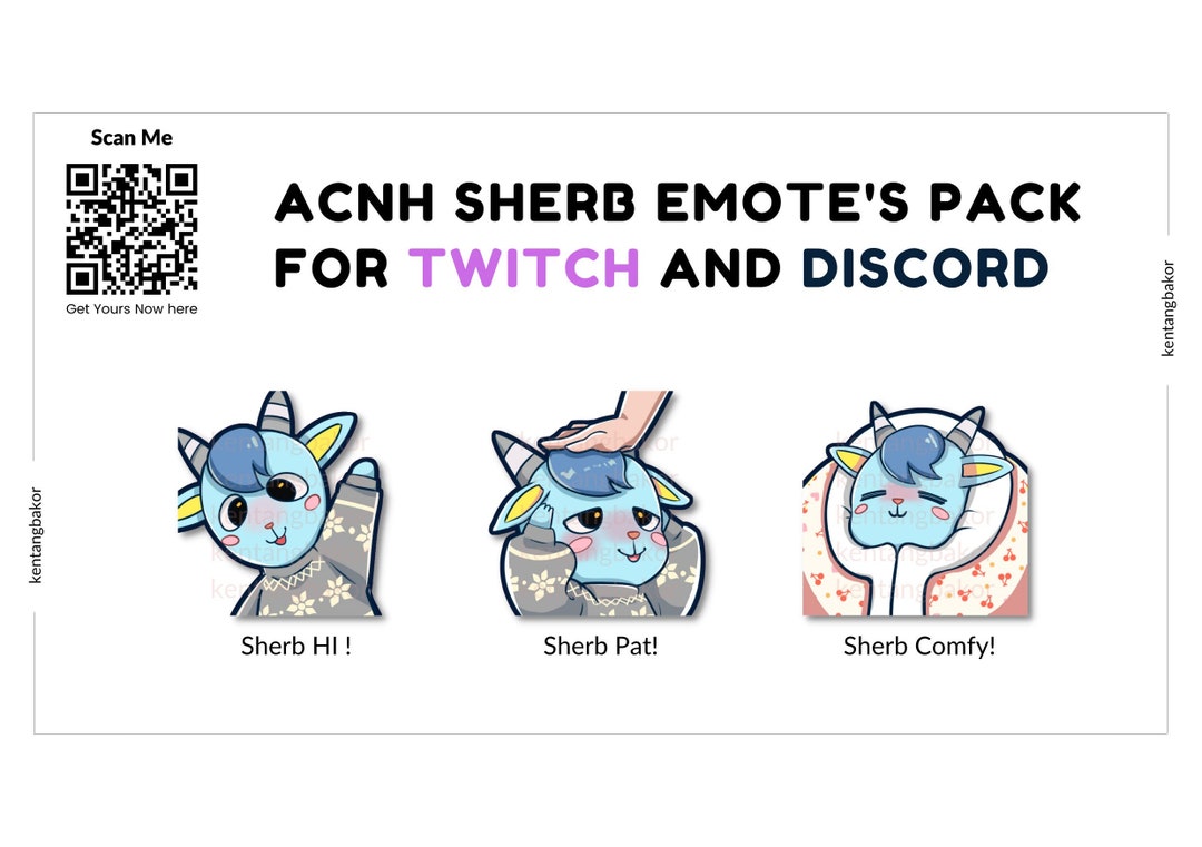 ACNH Sherb Emote Packs for Twitch and Discord / Premade /kawaii - Etsy