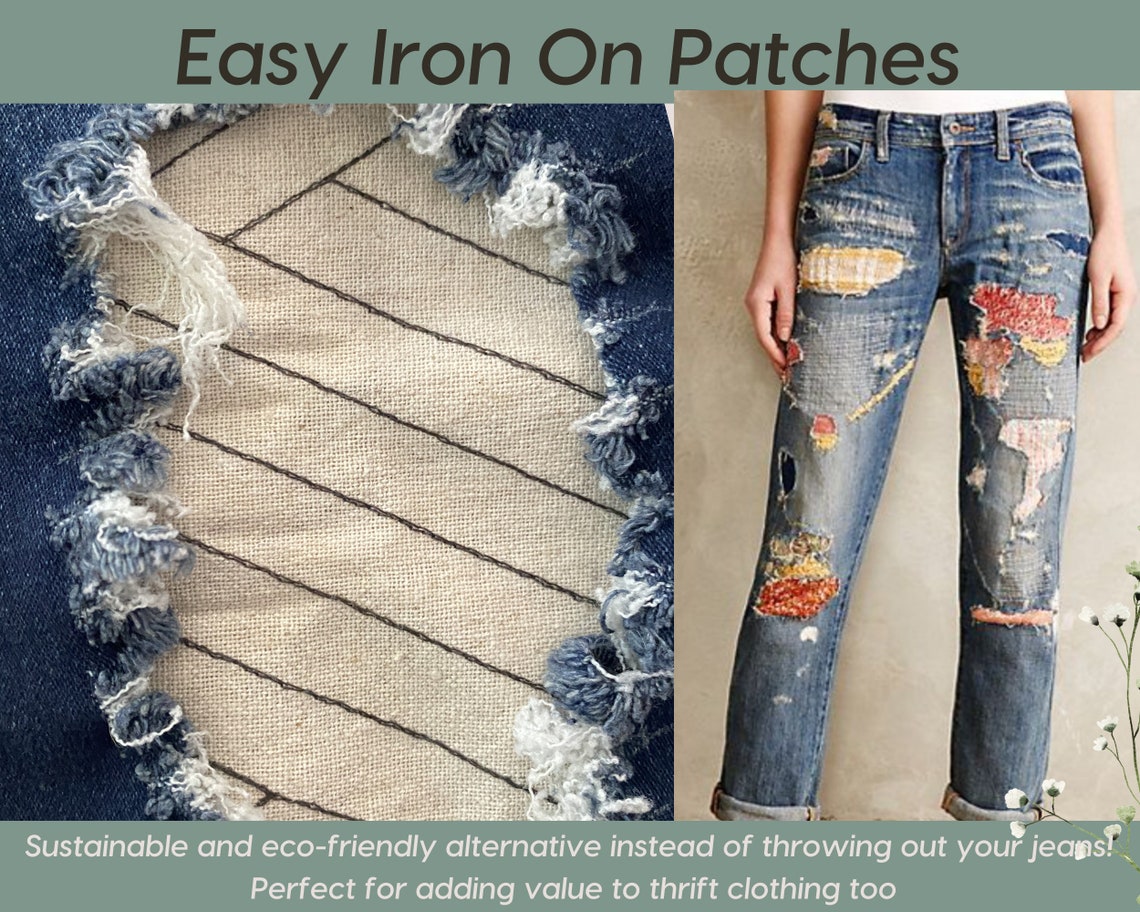 Stretch Light Denim Patch, Iron on Patches for Denim, Patches for Jeans ...