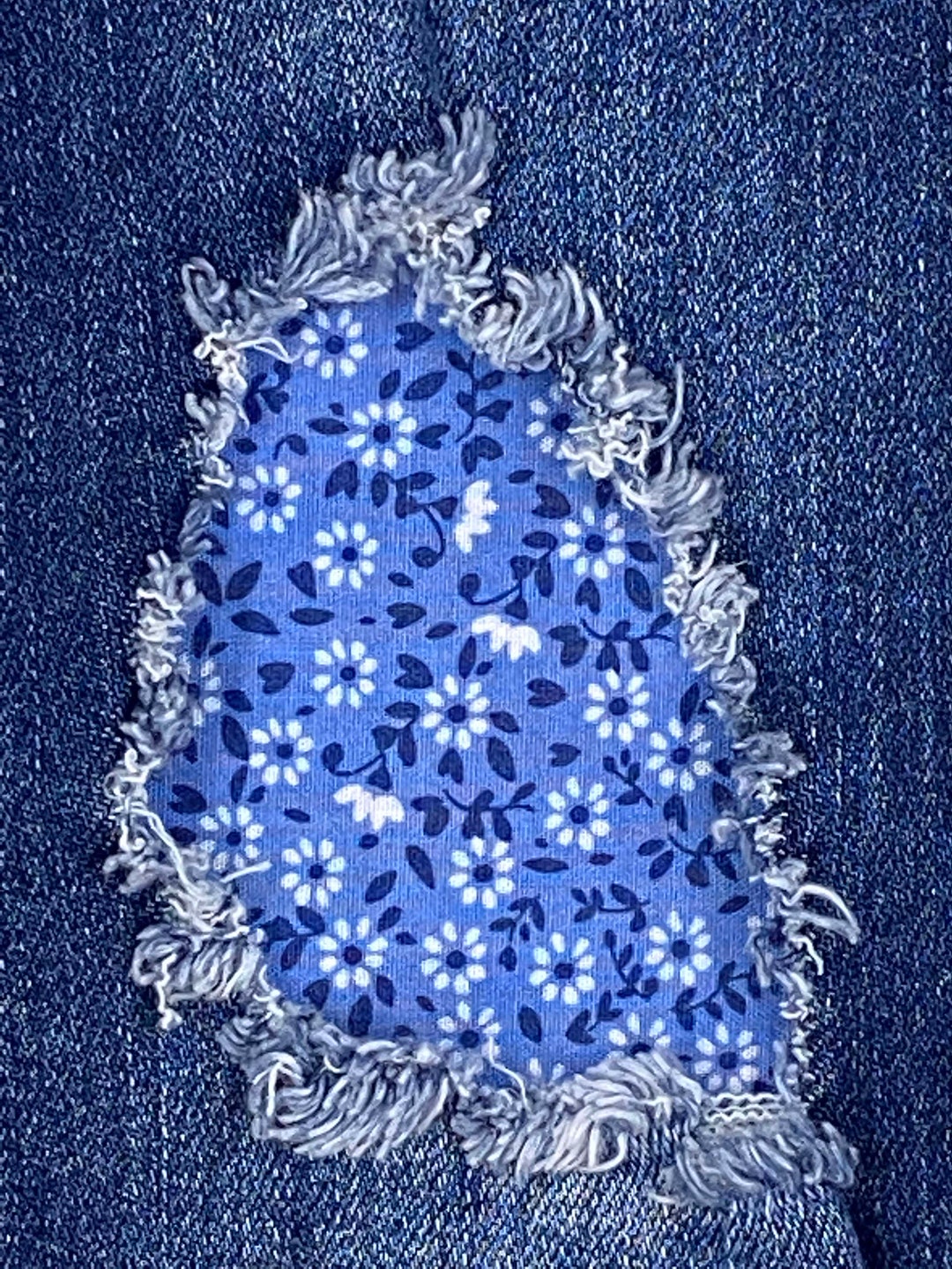 Small Blue Flower Patch, Iron on Patches for Denim, Patches for Jeans ...