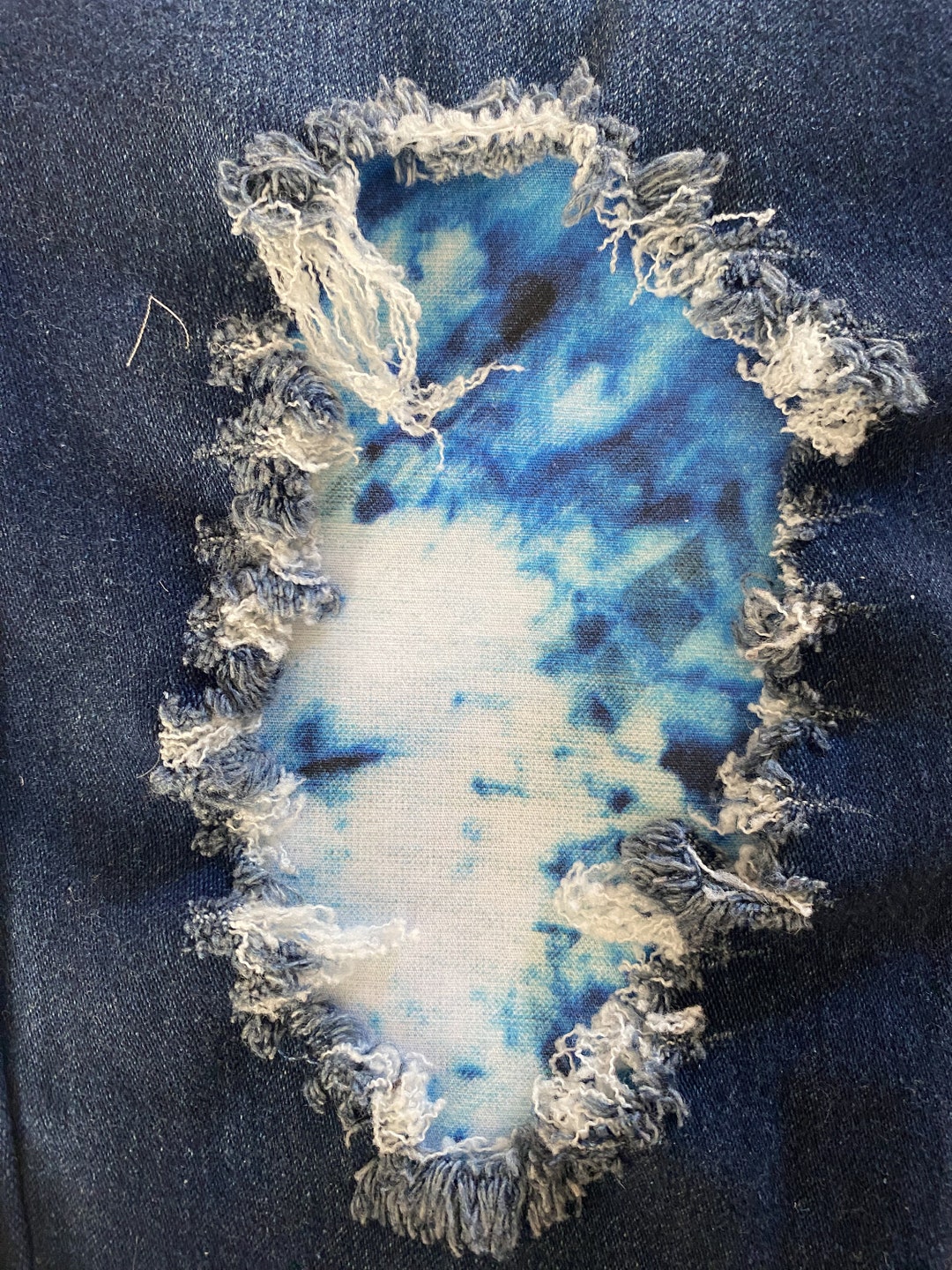 Blue Tie Dye Patch, Iron on Patches, Patches for Jeans, Easy to Apply ...