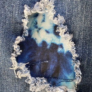 Blue Tie Dye Patch, Iron on Patches, Patches for Jeans, Easy to Apply ...
