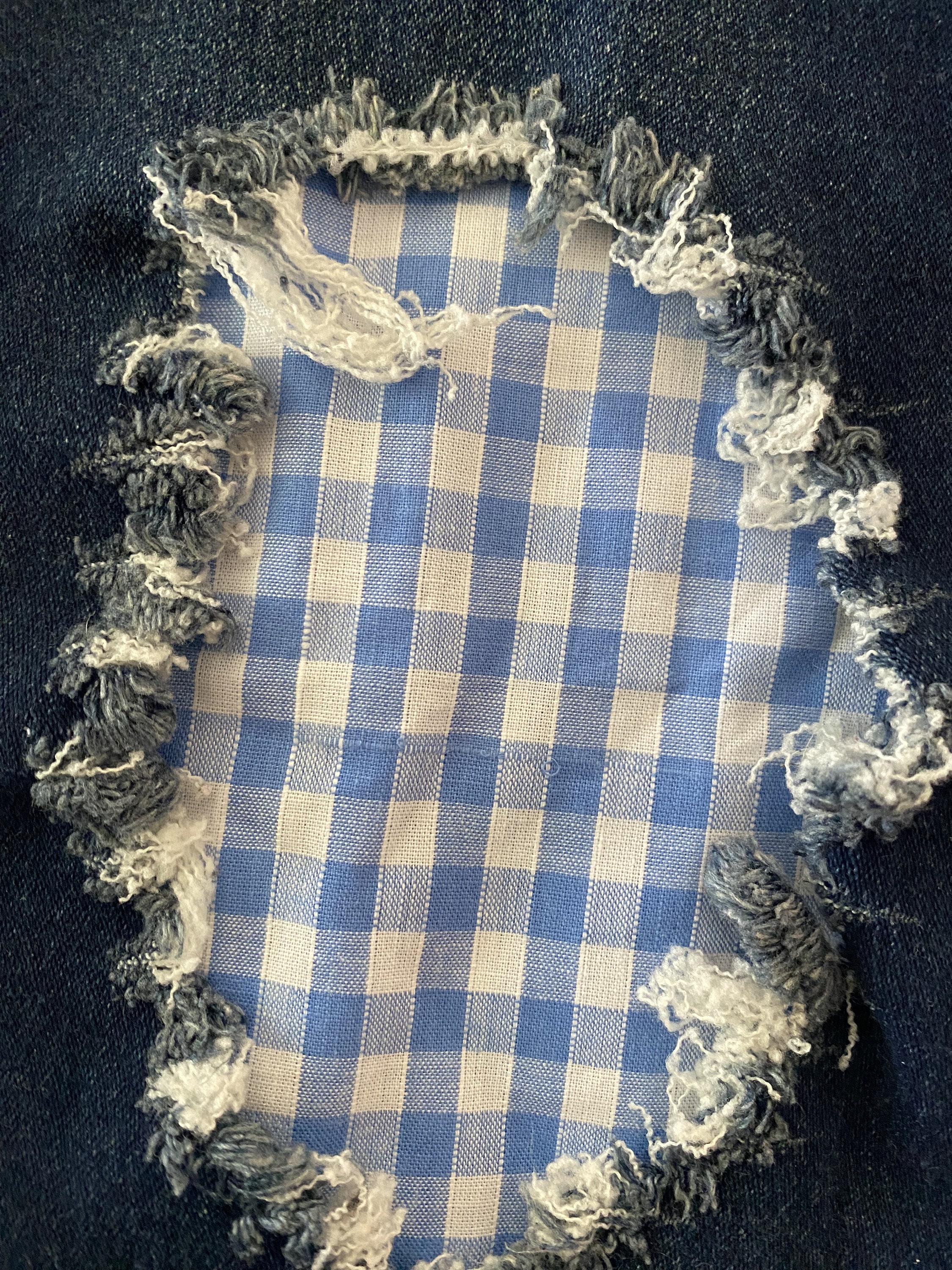 Blue Gingham Patch, Iron on Patches, Patches for Jeans, Easy to Apply ...