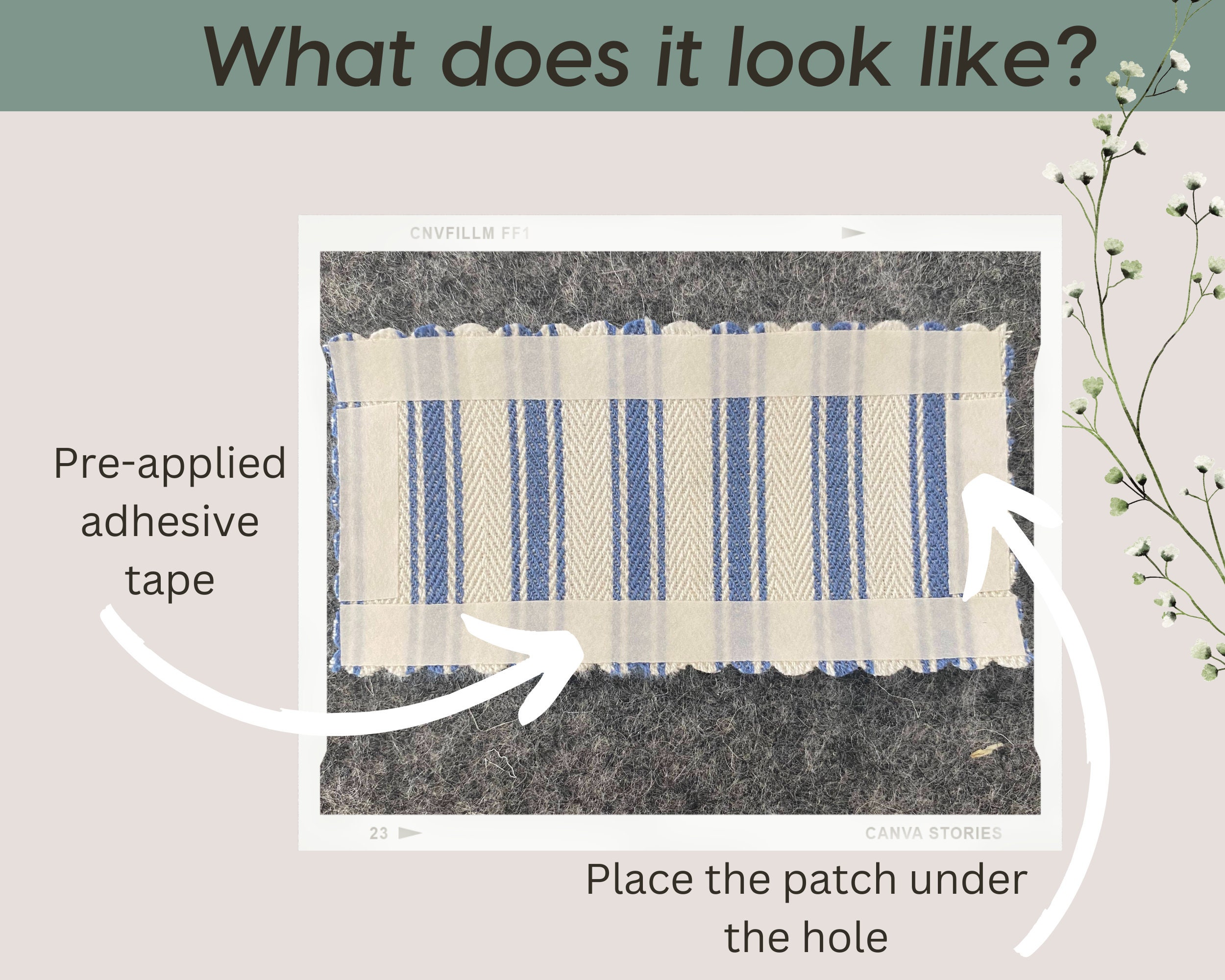 Blue Stripe Patch, Iron on Patches, Patches for Jeans, Easy to Apply ...