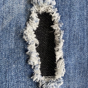 Stretch Black Denim Jeans Patch, Easy to Apply to Fix Holes, Rips ...
