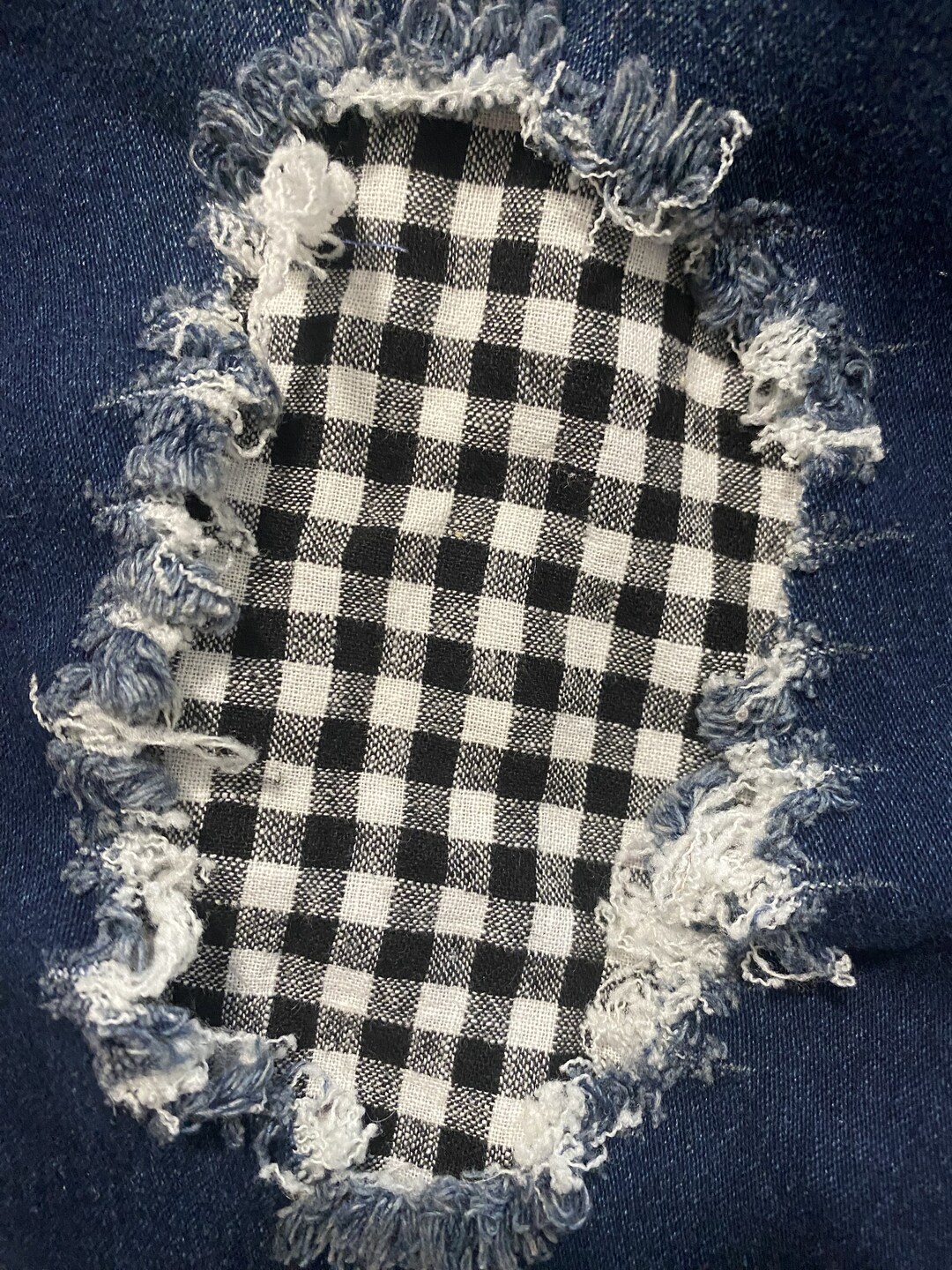 Black Gingham Patch, Iron on Patches, Patches for Jeans, Easy to Apply ...