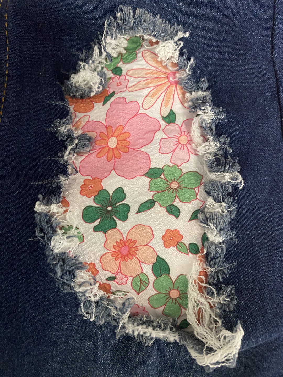 Textured Pink Floral Patch, Iron on Patches for Denim, Patches for ...