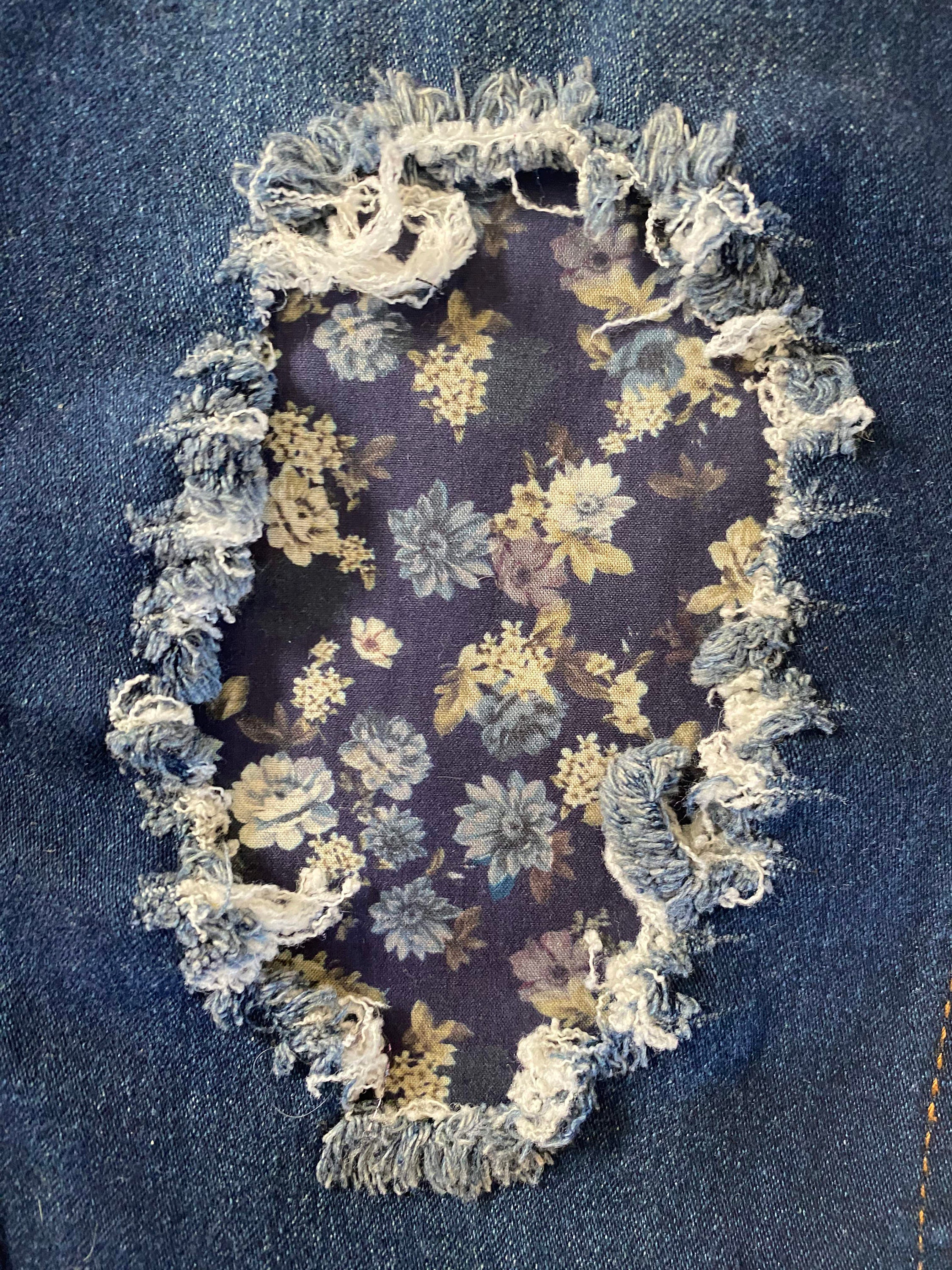 Denim Floral Patch, Iron on Patches, Patches for Jeans, Easy to Apply ...