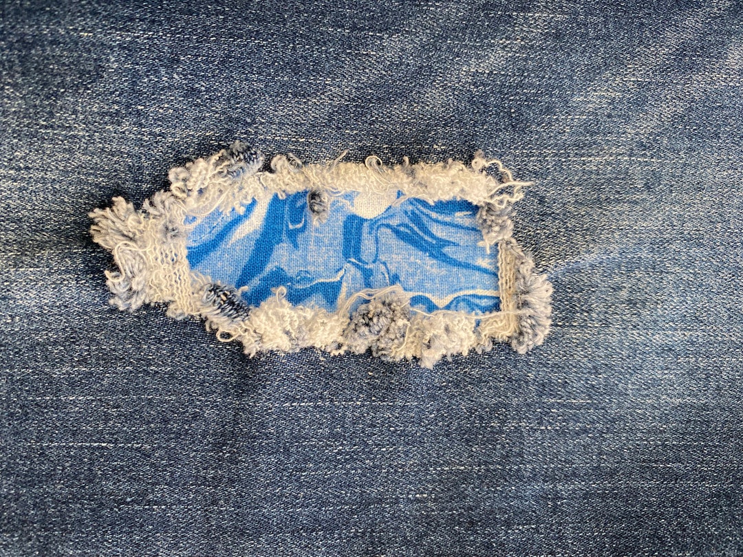 Blue Marble Patch, Patches for Denim, Patches for Jeans, Easy to Apply ...