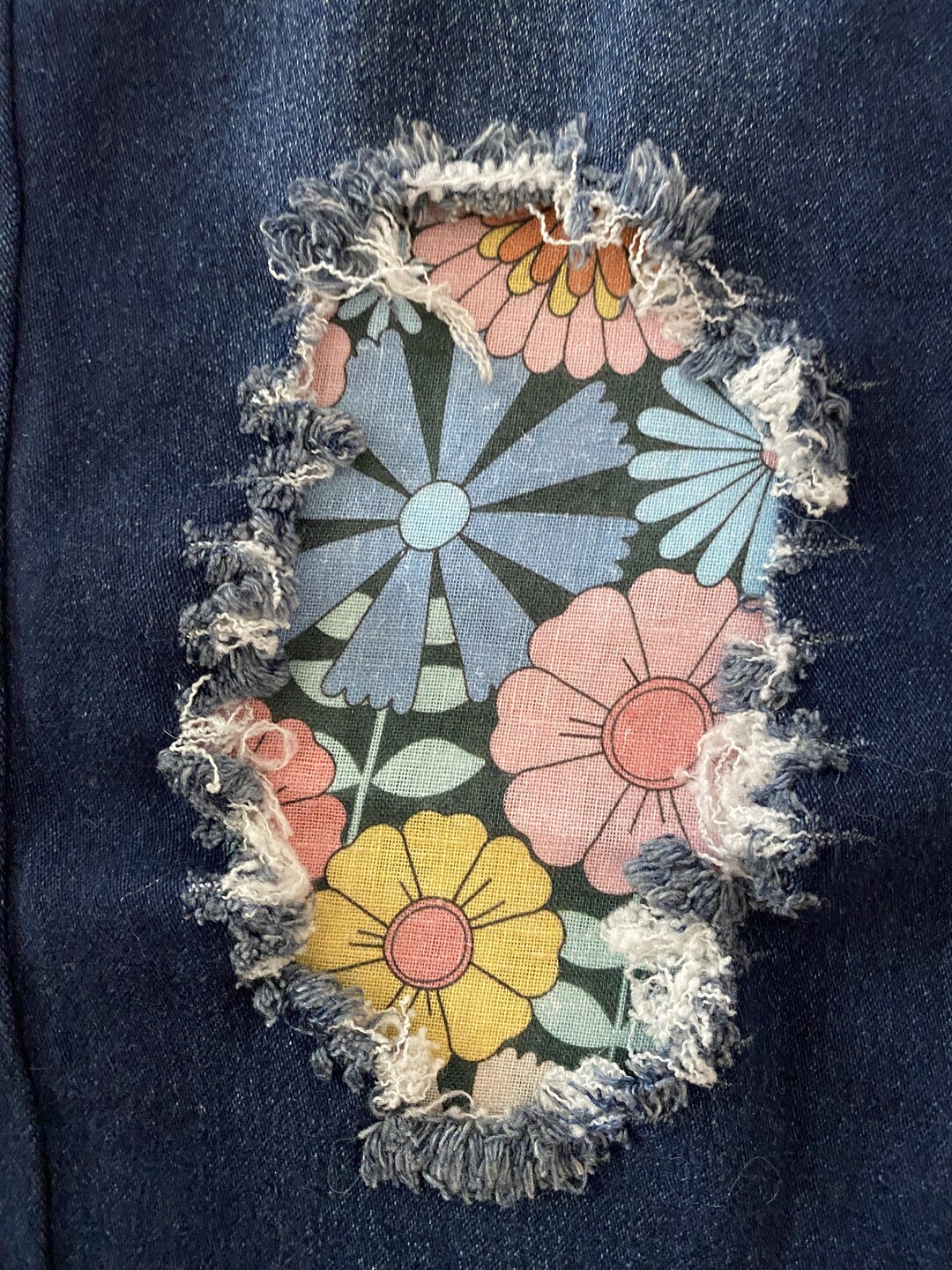 Denim Flower Power Retro Patch, Iron on Patches for Denim, Patches for ...