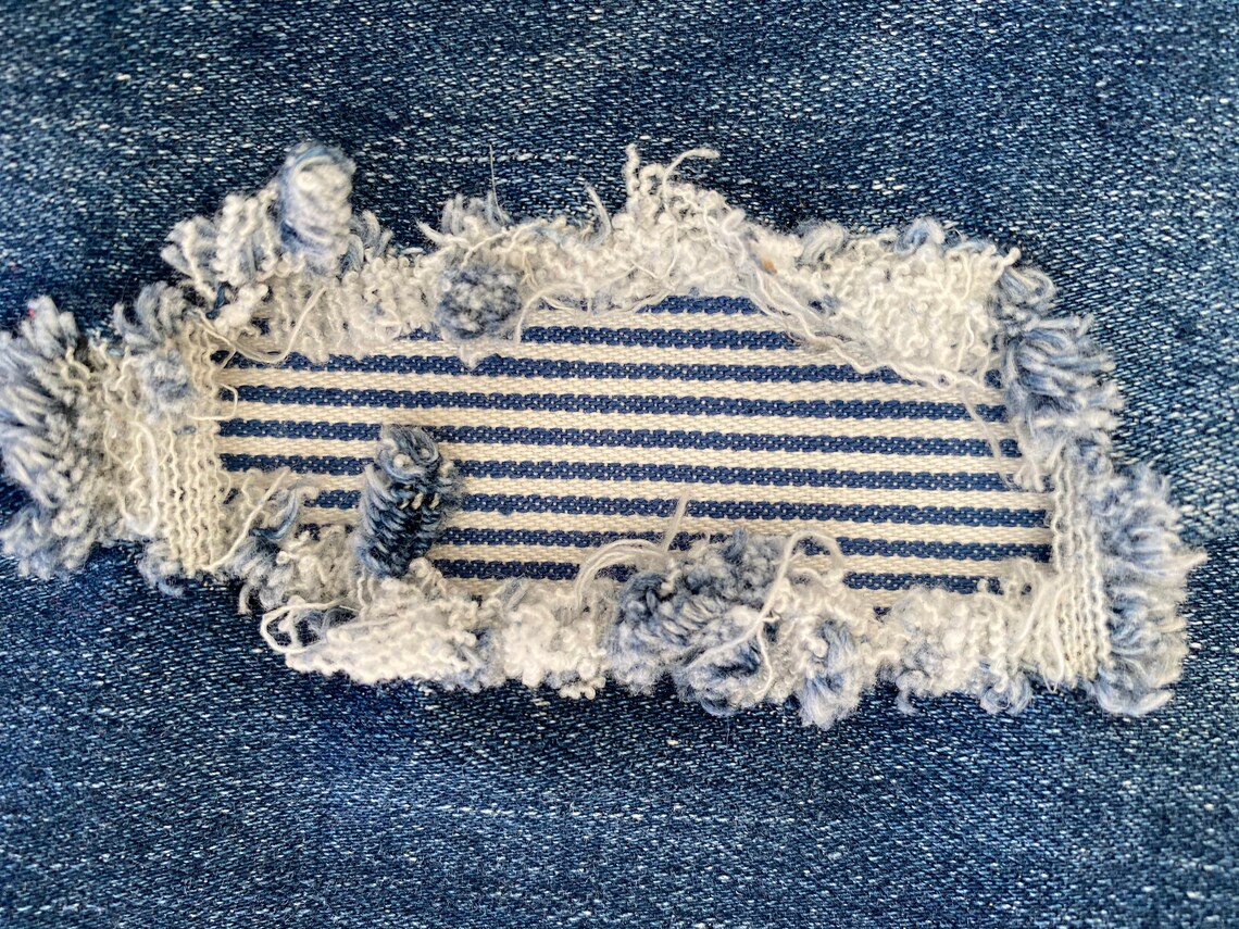 Blue Stripe Patch, Iron on Patches, Patches for Jeans, Easy to Apply ...