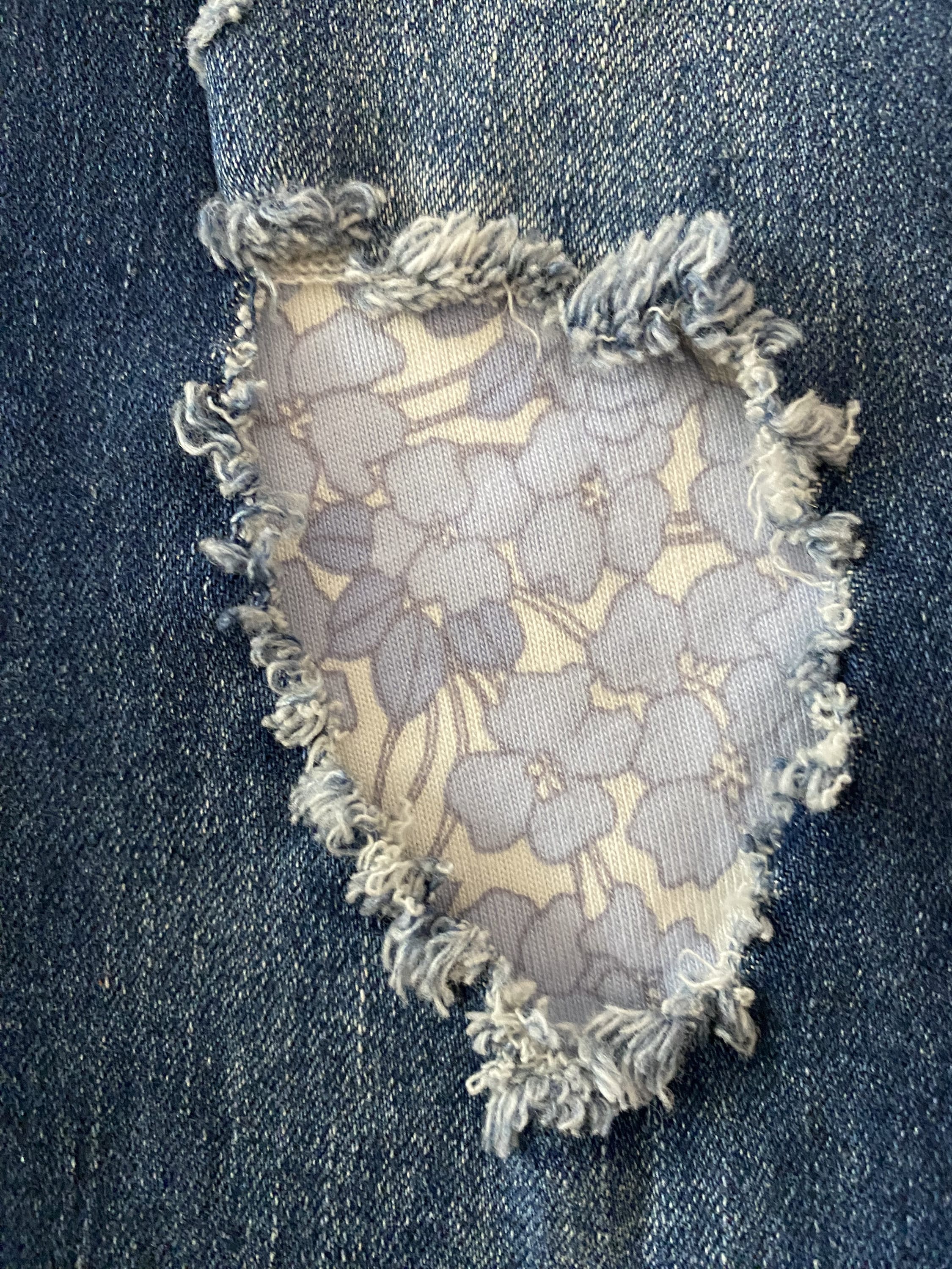 Stretch Light Blue Floral Jeans Patch, Easy to Apply to Fix Holes, Rips ...