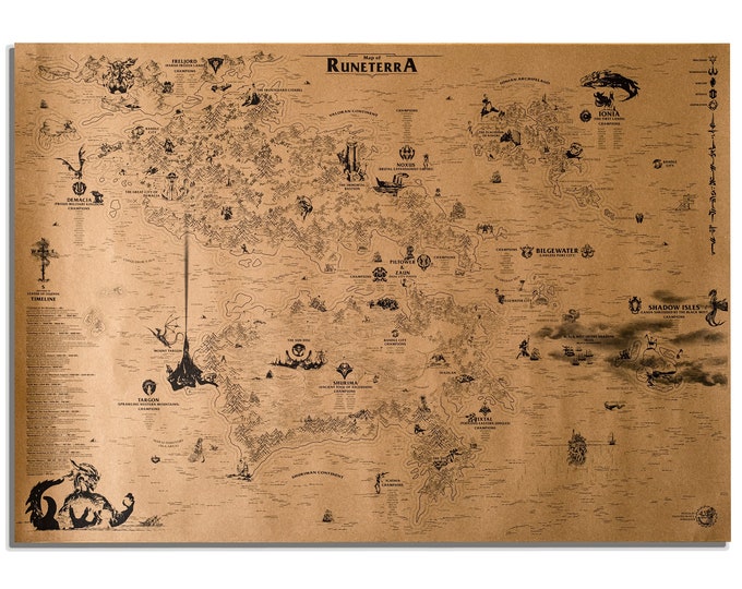 Runeterra Map 70100cm League of Legends World Map Lol - Etsy