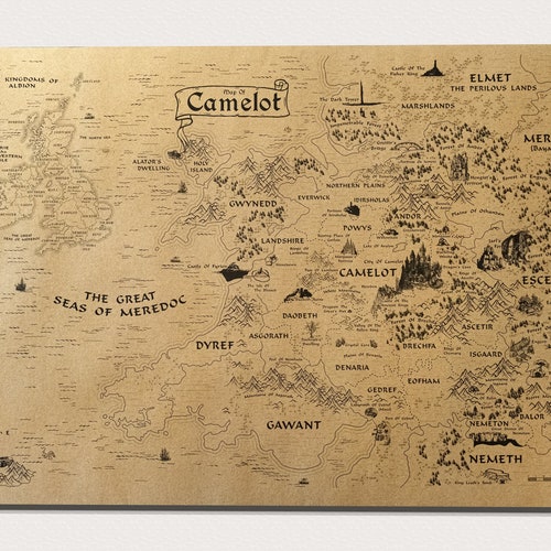 The Kingdoms of Albion Fantasy Map Vintage Camelot Wall Art - Etsy