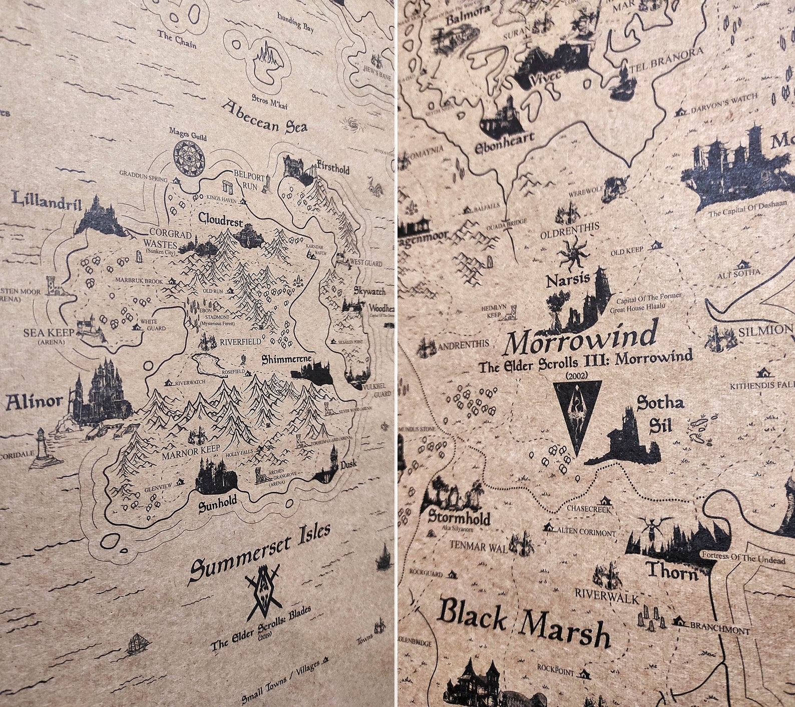 Elder Scrolls Tamriel Map 70100cm Nirn World Fantasy Map - Etsy