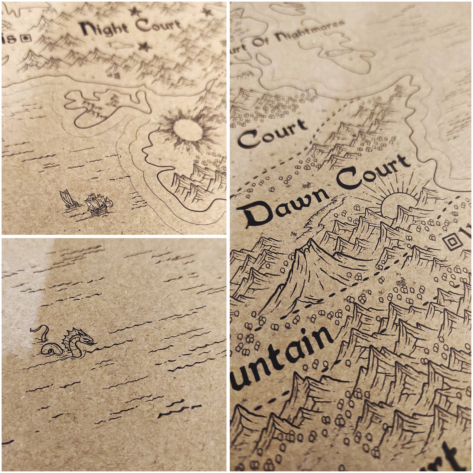 Sarah J Maas Acotar Fantasy Map, Prythian Home Decor, A Court of Thorns ...