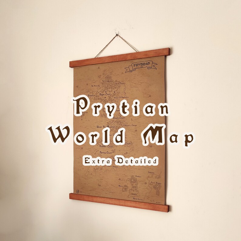 Sarah J Maas Acotar Fantasy Map Prythian Home Decor A Court - Etsy