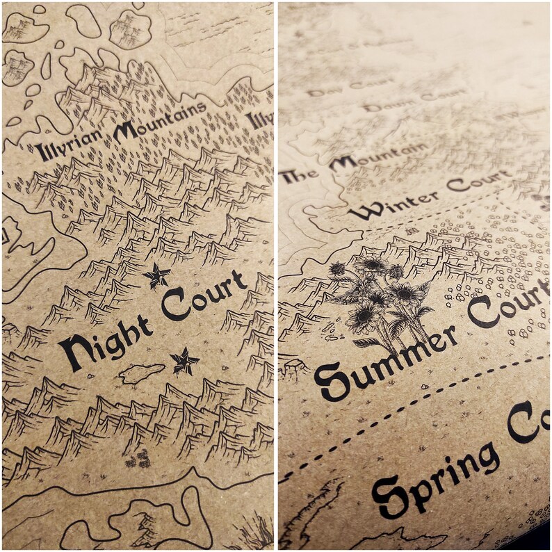 Sarah J Maas Acotar Fantasy Map Prythian Home Decor A Court - Etsy