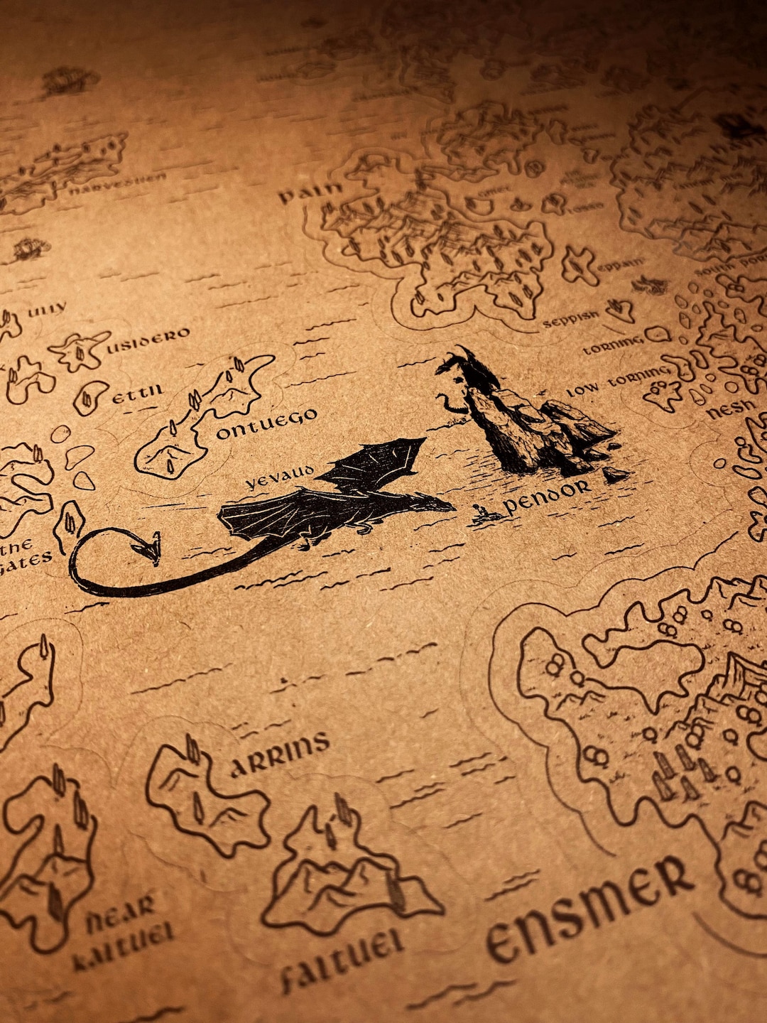 Earthsea World Map Art Poster: Ursula K. Le Guin, Gont Island (50x70cm ...