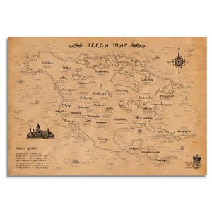 Rustic Map of Illea, the Elite Fan Gift, the One, the Heir, the Prince ...