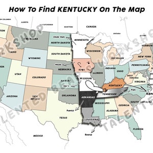 How to Find Kentucky on Map, Funny America Map Digital Print, Printable ...
