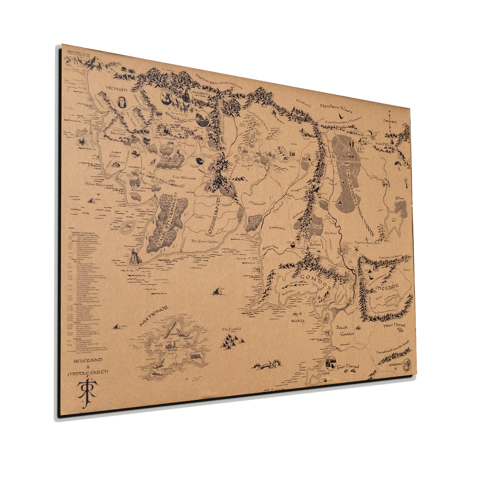 Middle Earth Beleriand and Numenor Map 70100cm Tolkien Map | Etsy
