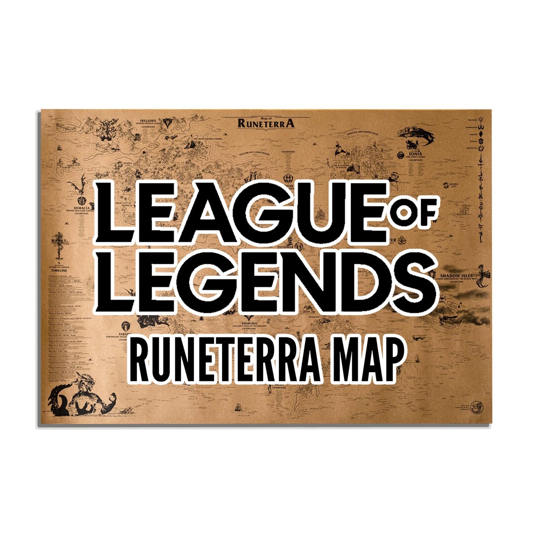 Runeterra Map 70*100cm, League of Legends World Map, Lol Poster, Arcane ...