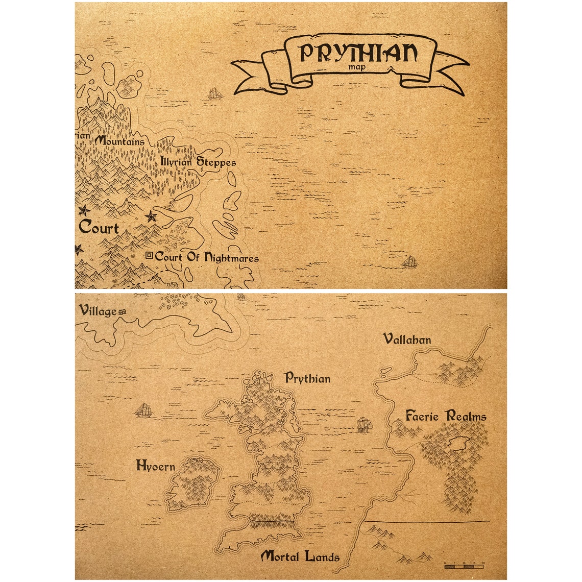 Sarah J Maas Acotar Fantasy Map Prythian Home Decor A Court - Etsy Canada