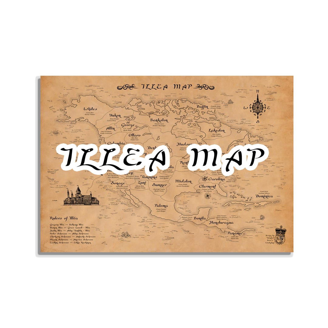 Rustic Map of Illea, the Elite Fan Gift, the One, the Heir, the Prince ...