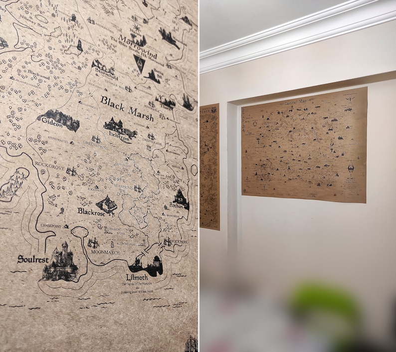 Elder Scrolls Tamriel Map 70100cm Nirn World Fantasy Map - Etsy