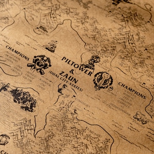 Runeterra Map 70*100cm, League of Legends World Map, Lol Poster, Arcane ...