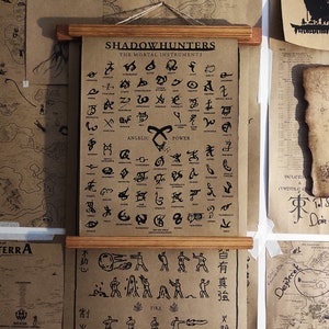 Shadowhunters All Runes A3 Poster, Cassandra Clare Wall Art, the Mortal ...