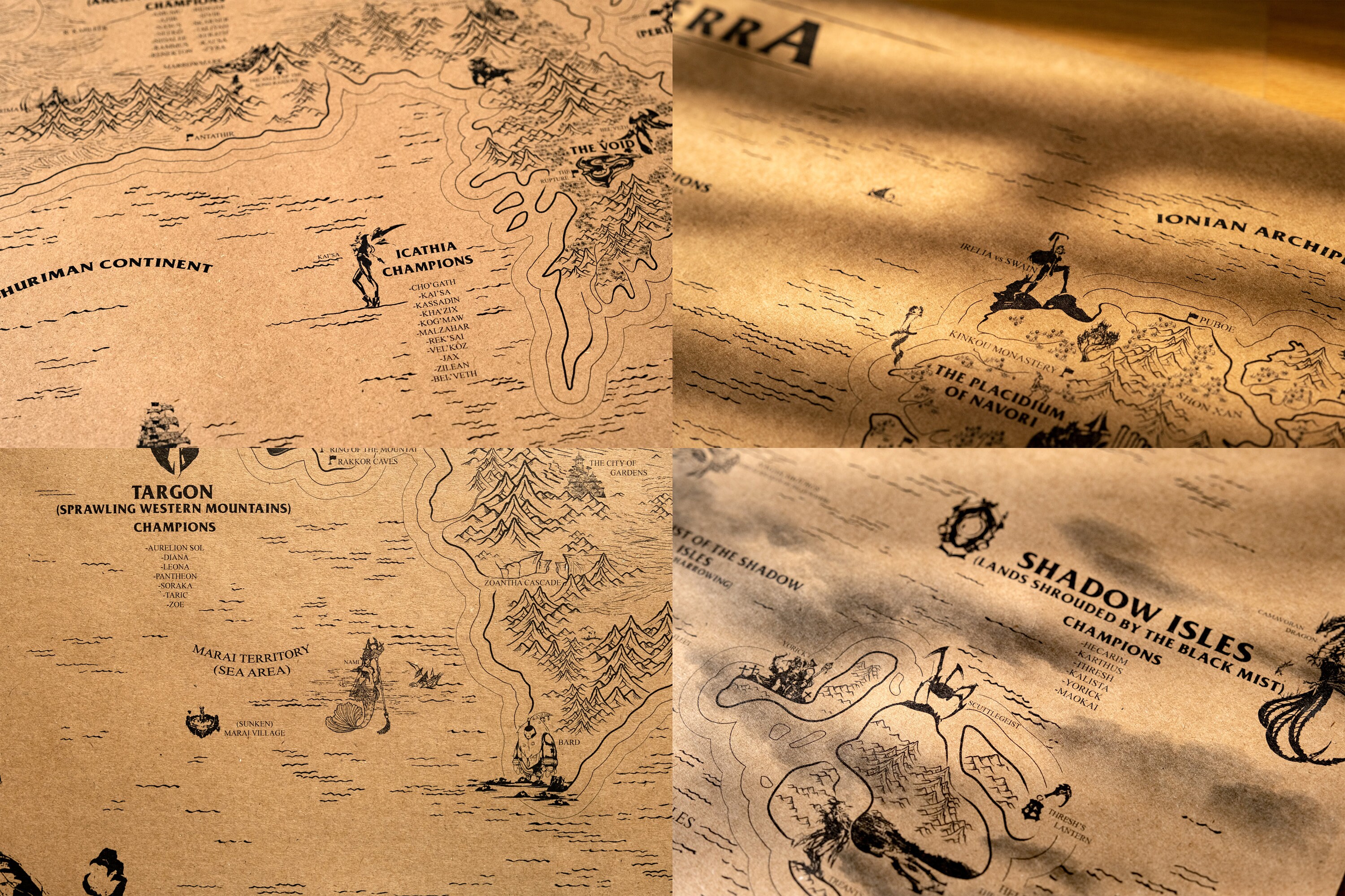 Runeterra Map 70100cm, League of Legends World Map, Lol Poster, Arcane ...